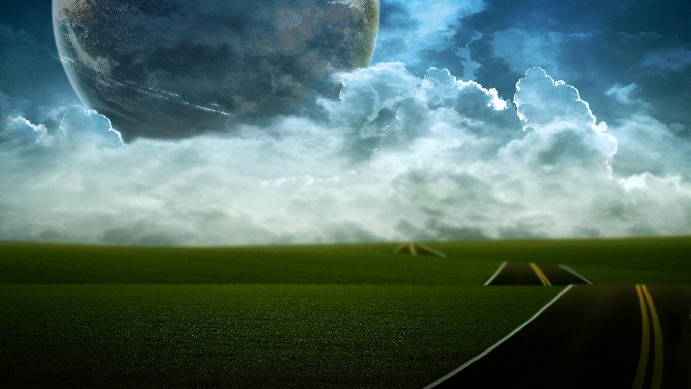 Download Sky Planet Fantasy Road Image