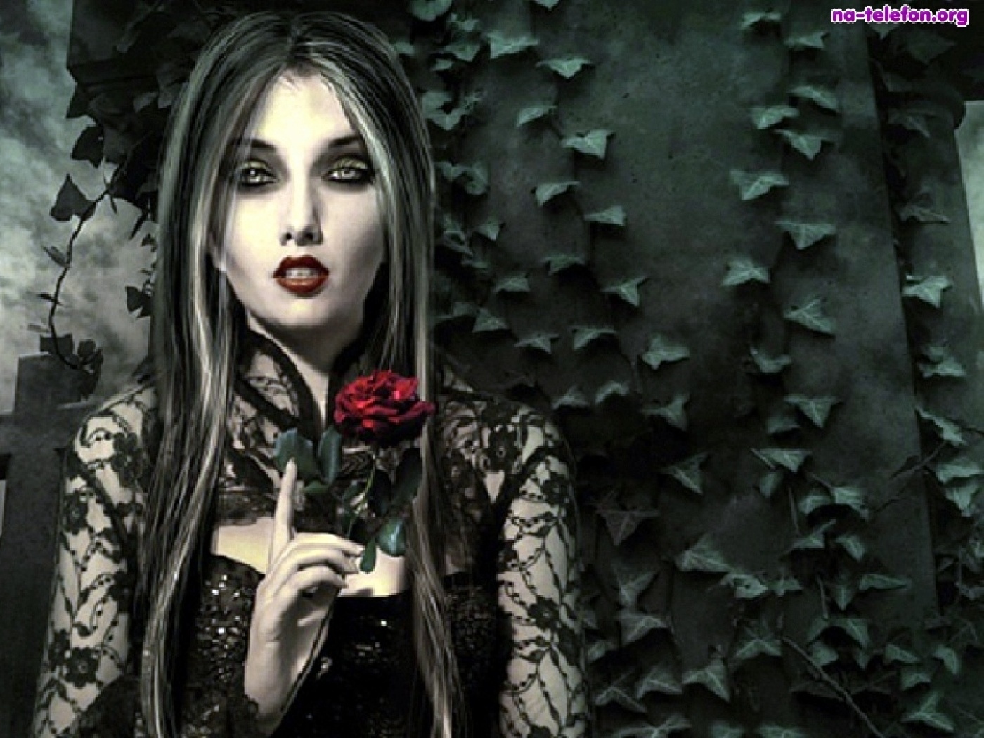 Download Red Rose Rose Dark Gothic Fantasy Woman Dark Fantasy Image