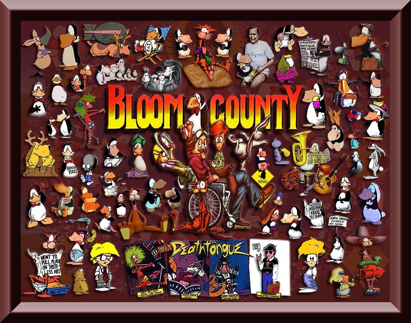 Bloom County Crossover Collage: A Colorful TV Show Tribute