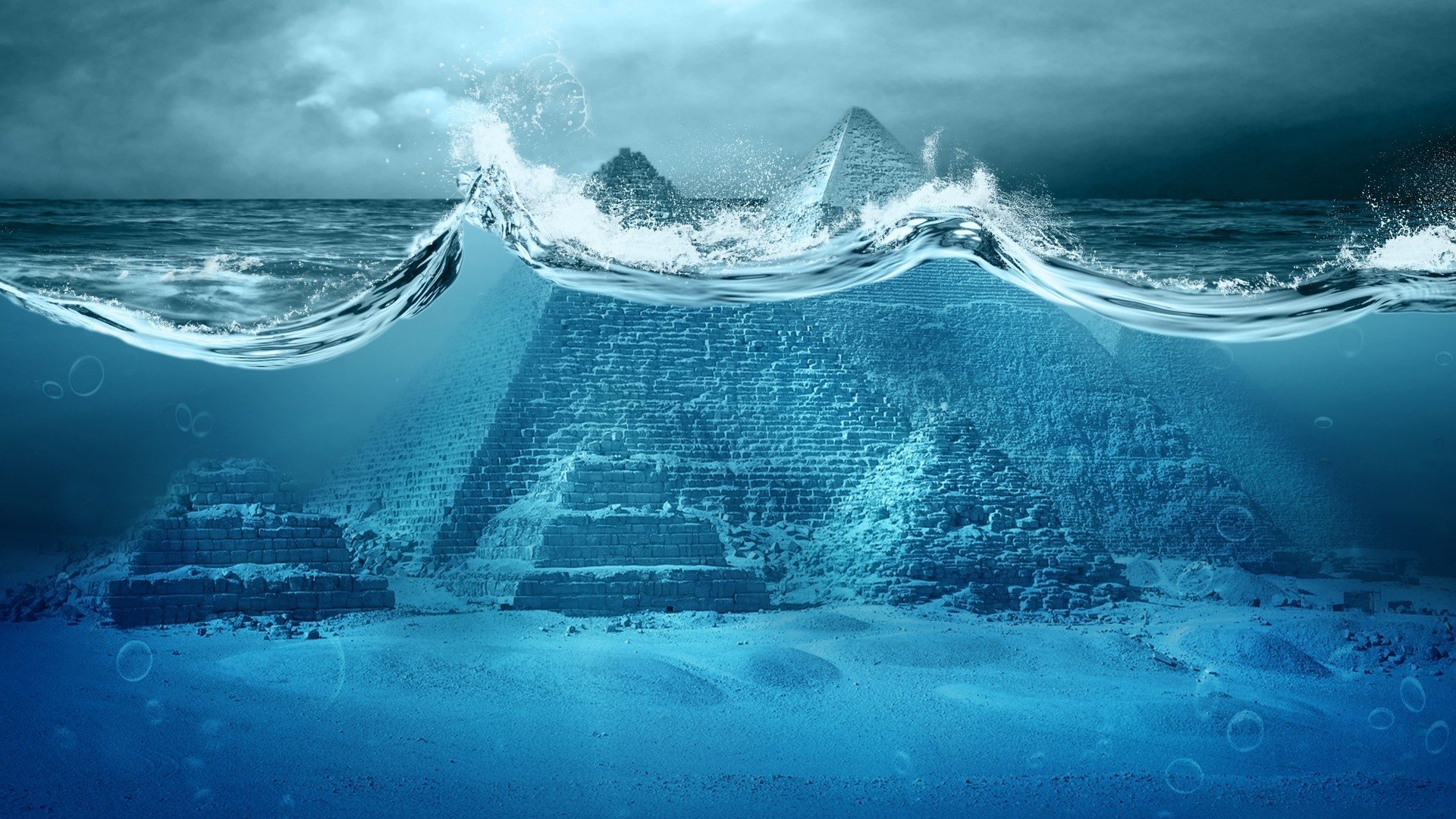 Download Underwater Pyramid Sci Fi Apocalyptic Image