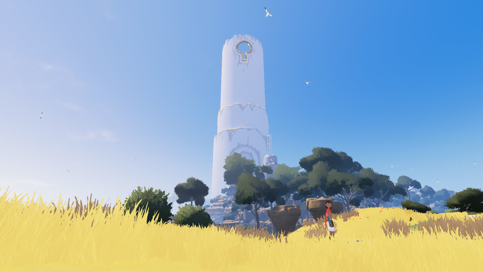 Download Video Game RiME Landscape Tower Sky Image