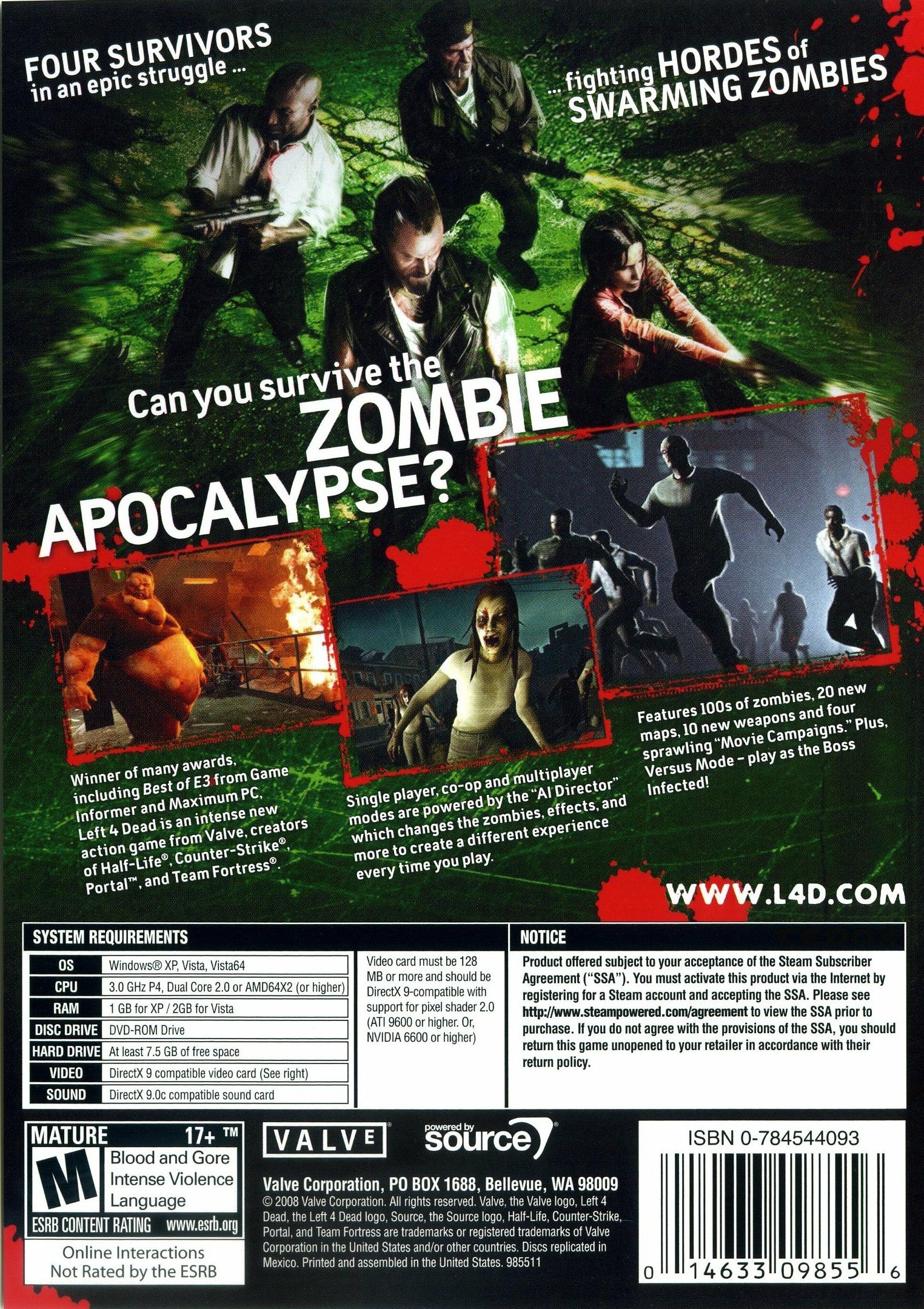 Left 4 Dead Video Game Box Art - ID: 11932 - Image Abyss