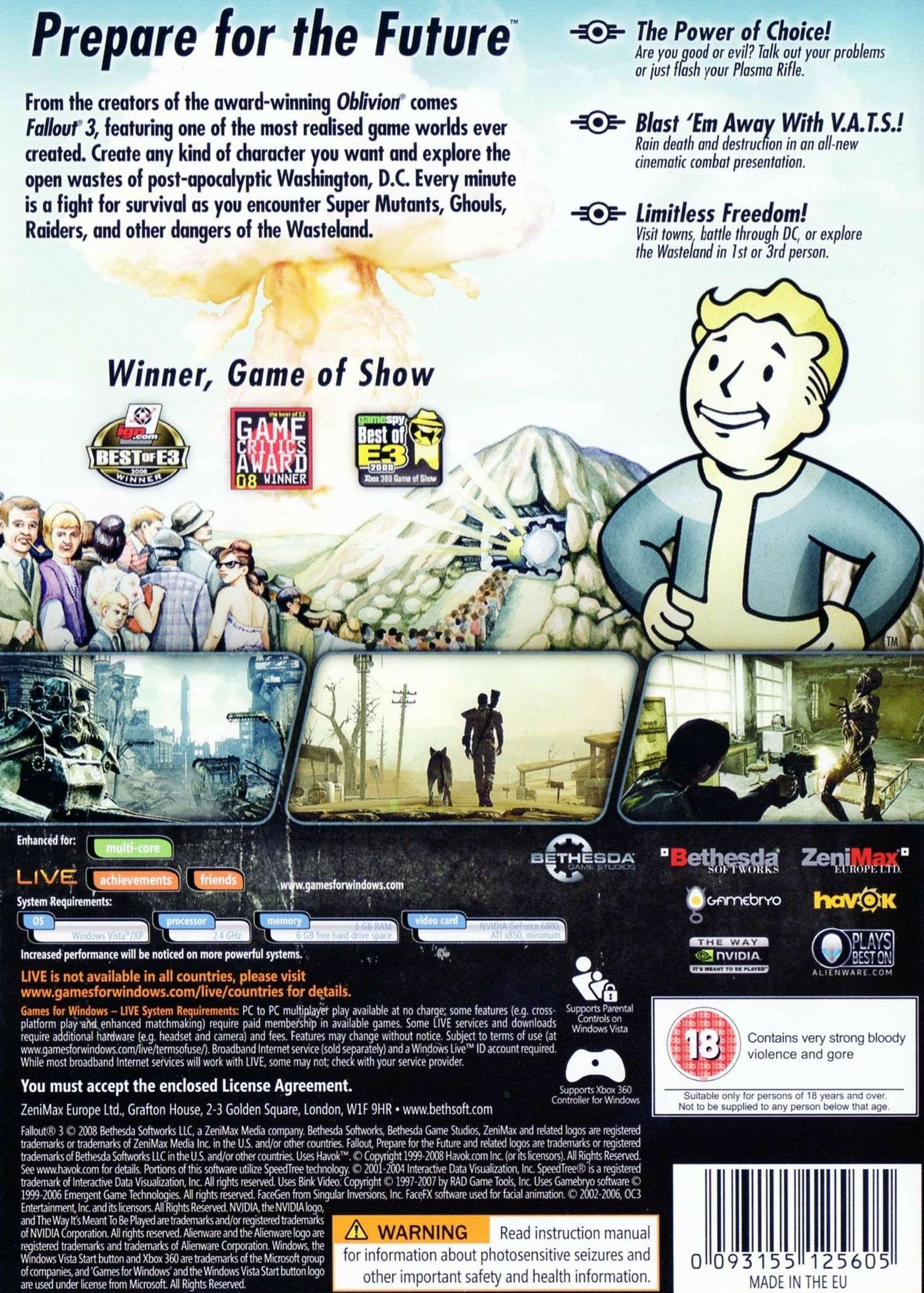 Fallout 3 Video Game Box Art - ID: 12237 - Image Abyss