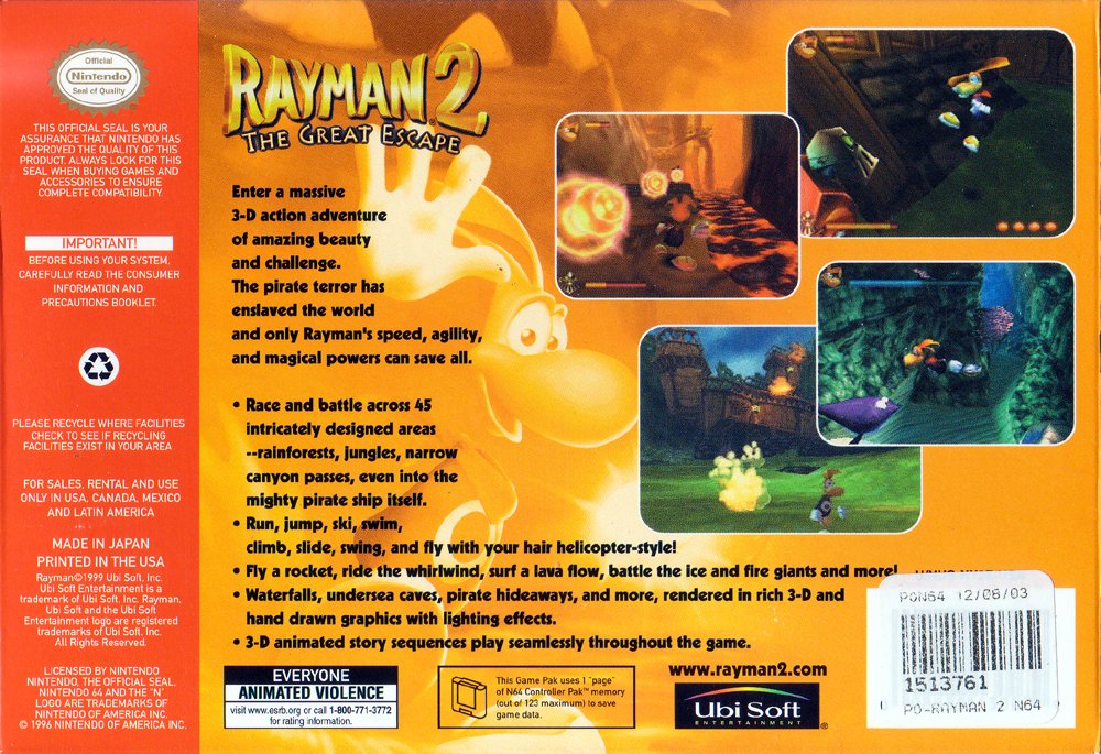 Download Video Game Rayman 2: The Great Escape Image