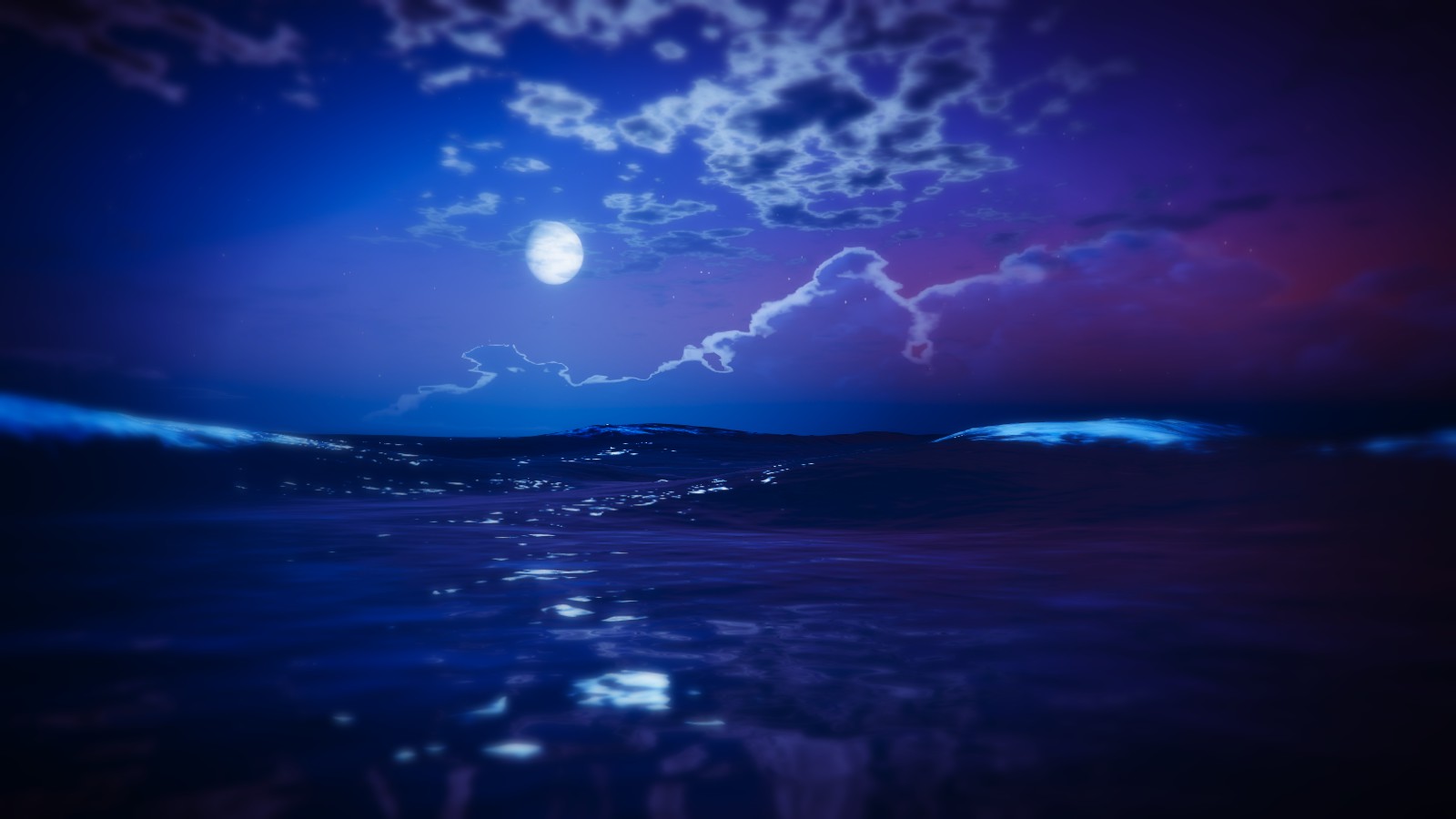 Download Water Cloud Sky Night Moon Video Game Grand Theft Auto V Image