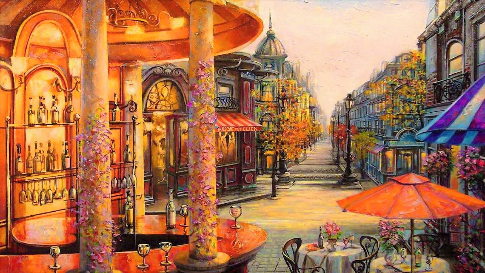 Vibrant City Streets: An Artistic Urban Escape