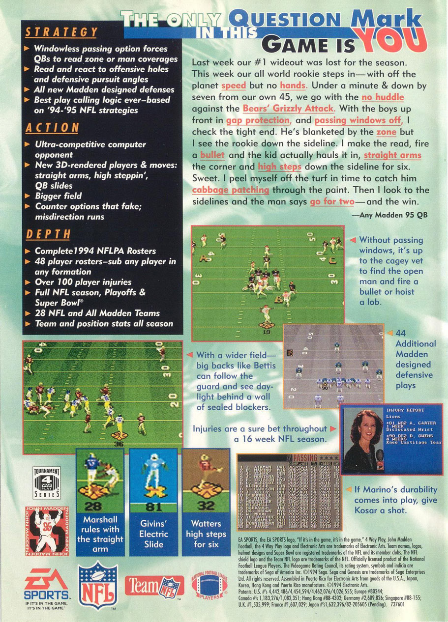 Madden NFL '95 Picture - Image Abyss