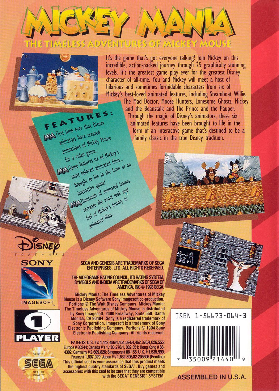 Download Video Game Mickey Mania: The Timeless Adventures Of Mickey ...