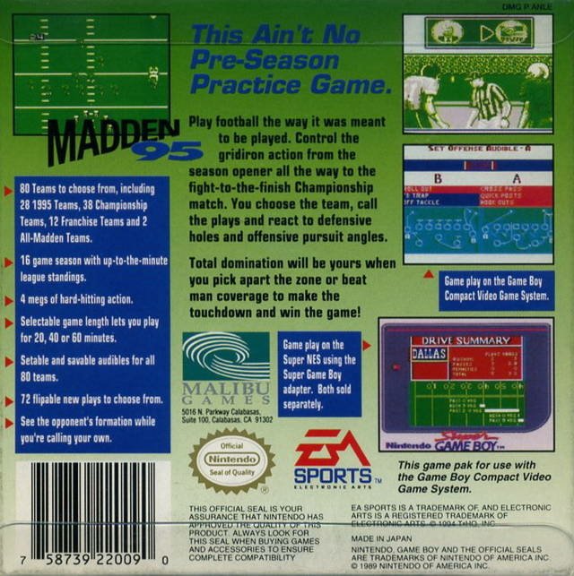 Madden NFL '95 Picture - Image Abyss