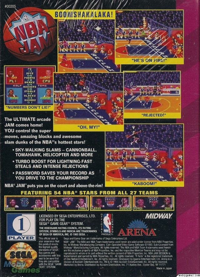 NBA Jam Video Game Box Art - ID: 16335 - Image Abyss