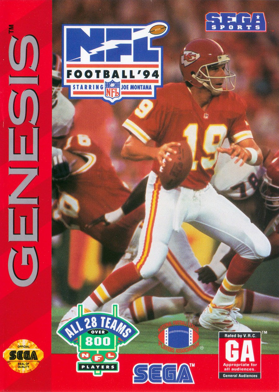 NFL Football '94 Starring Joe Montana Video Game Box Art - ID: 16348 ...