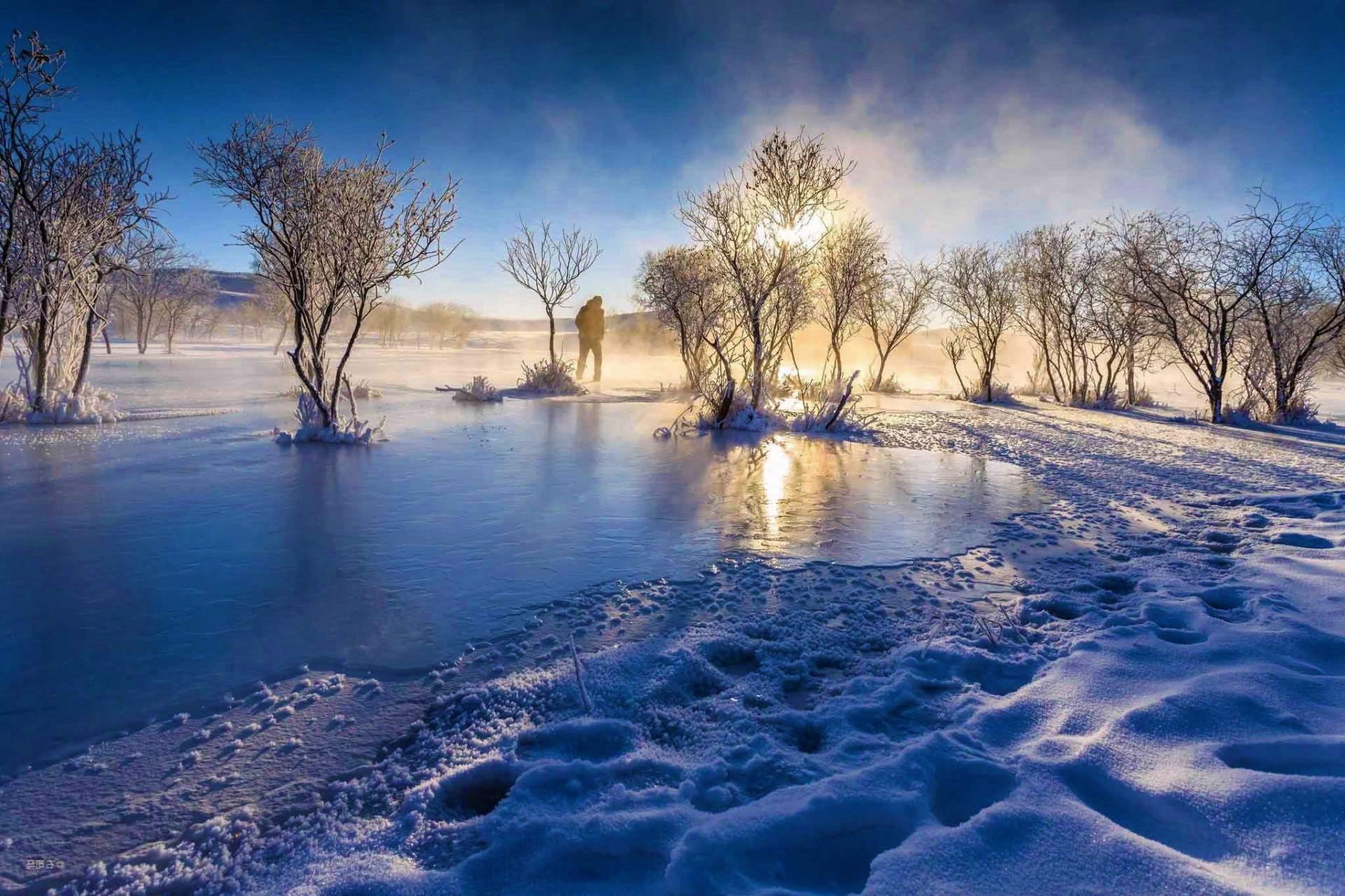 Frozen Winter Pond - Image Abyss