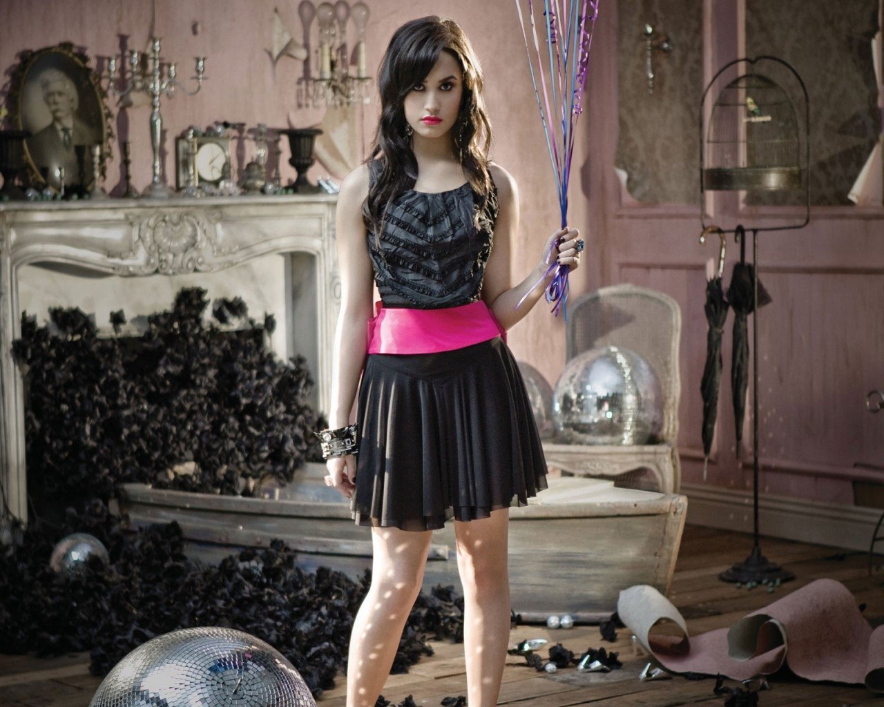 Download Black Dress Emo Black Hair Singer Music Demi Lovato Image