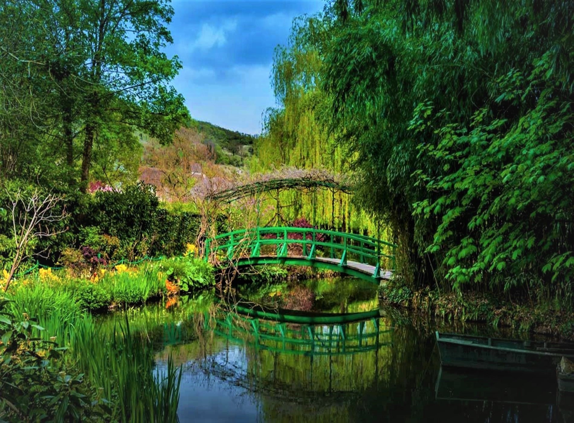 Download Tree Pond Man Made Bridge Image