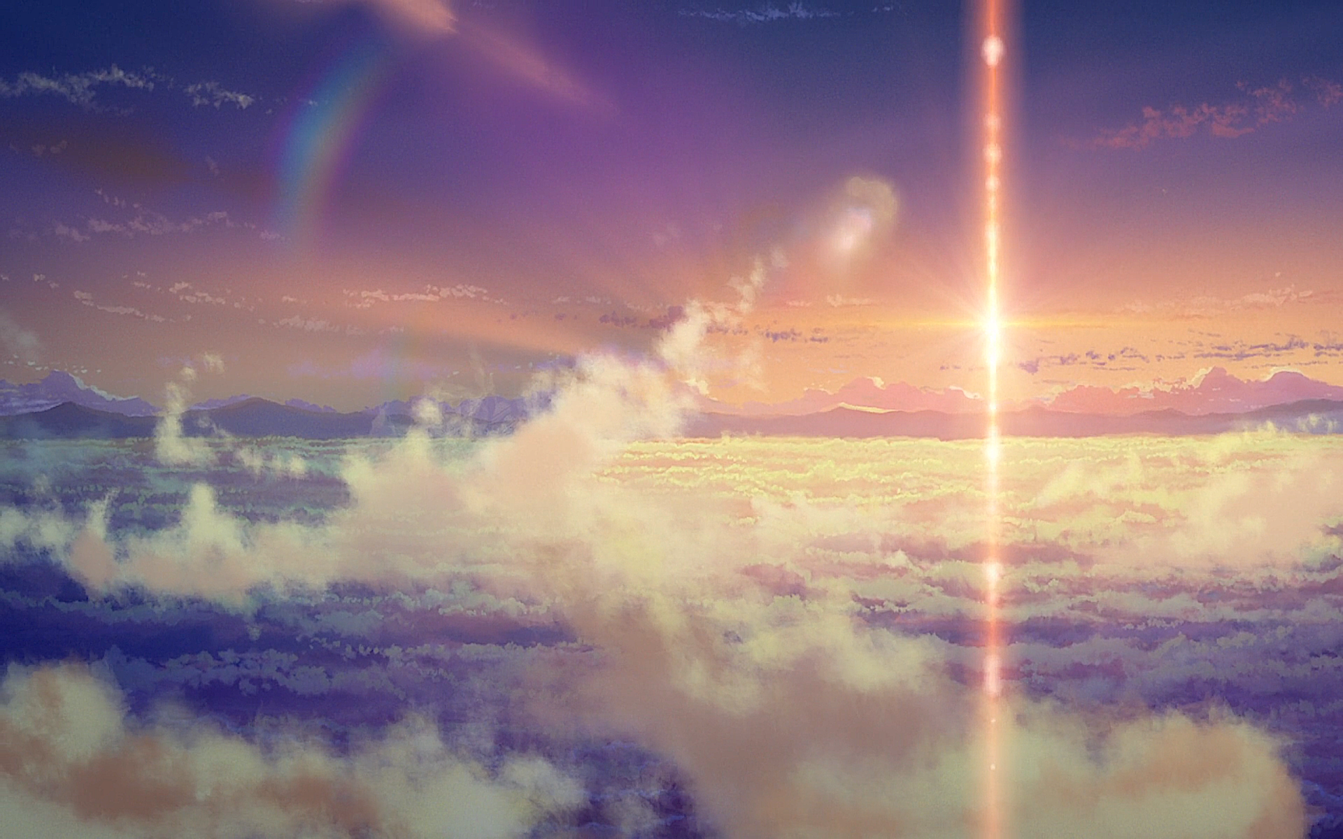 Sunset Horizon Over Anime Mountains – A Your Name. Inspired Sky