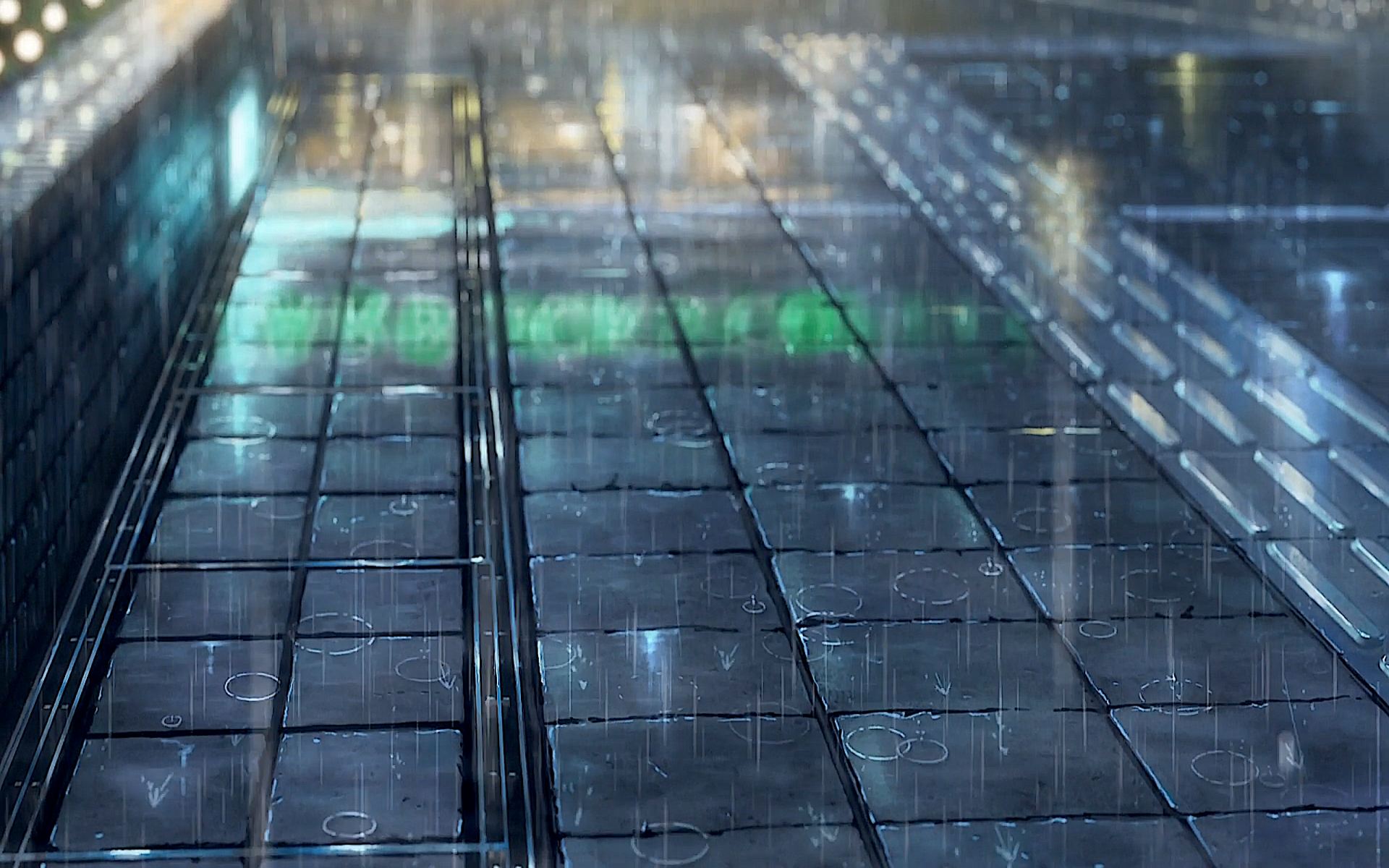 Your Name: Raindrops & Puddle Reflections (Anime Rain)