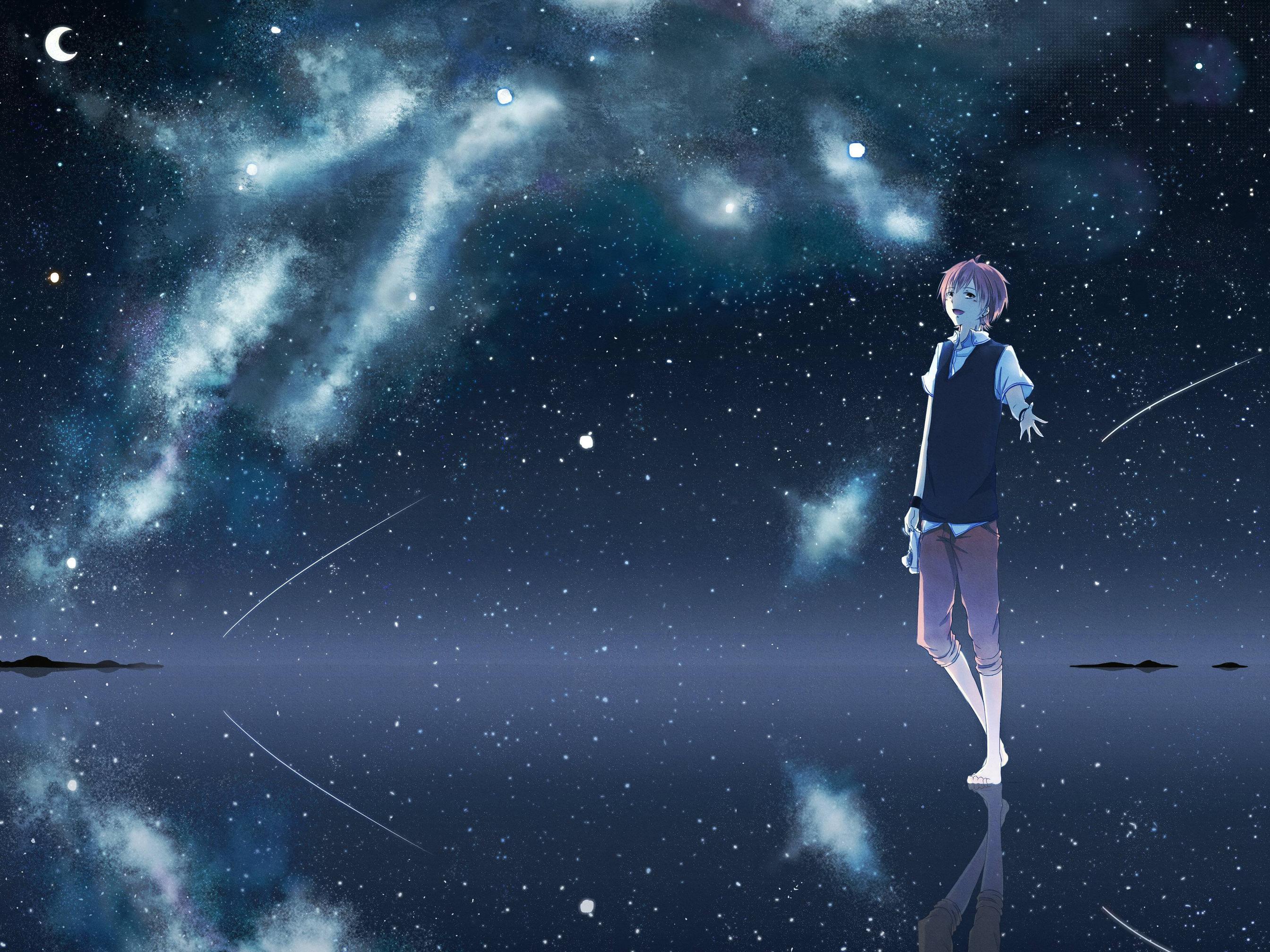 Download Night Anime Boy Anime Boy Anime Night Image
