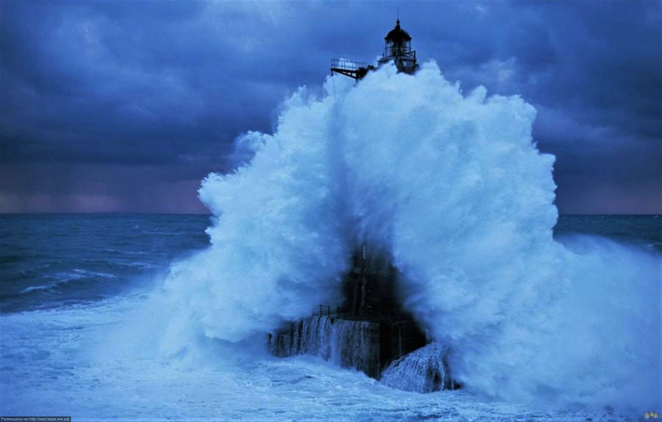 Download Wave Storm Ocean Sea Man Made Lighthouse Ocean Waves Image