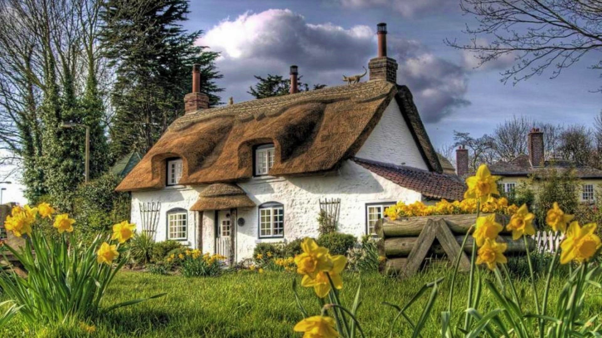 Download Flower Country England House Man Made Cottage Image