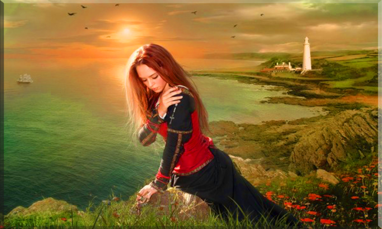 Gothic Lady By The Sea by RedHeadsRule