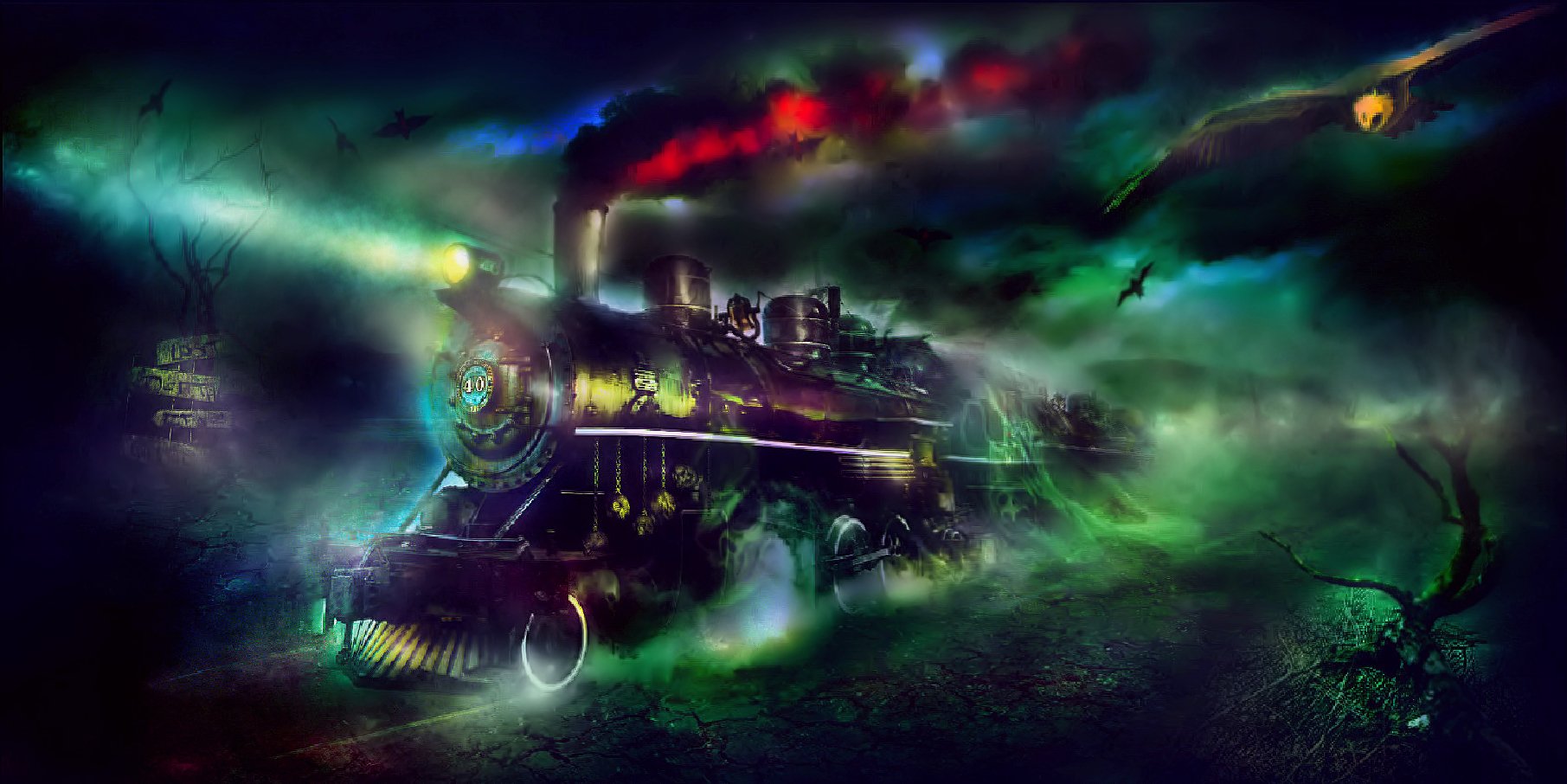 ghost train by la_wallpapers