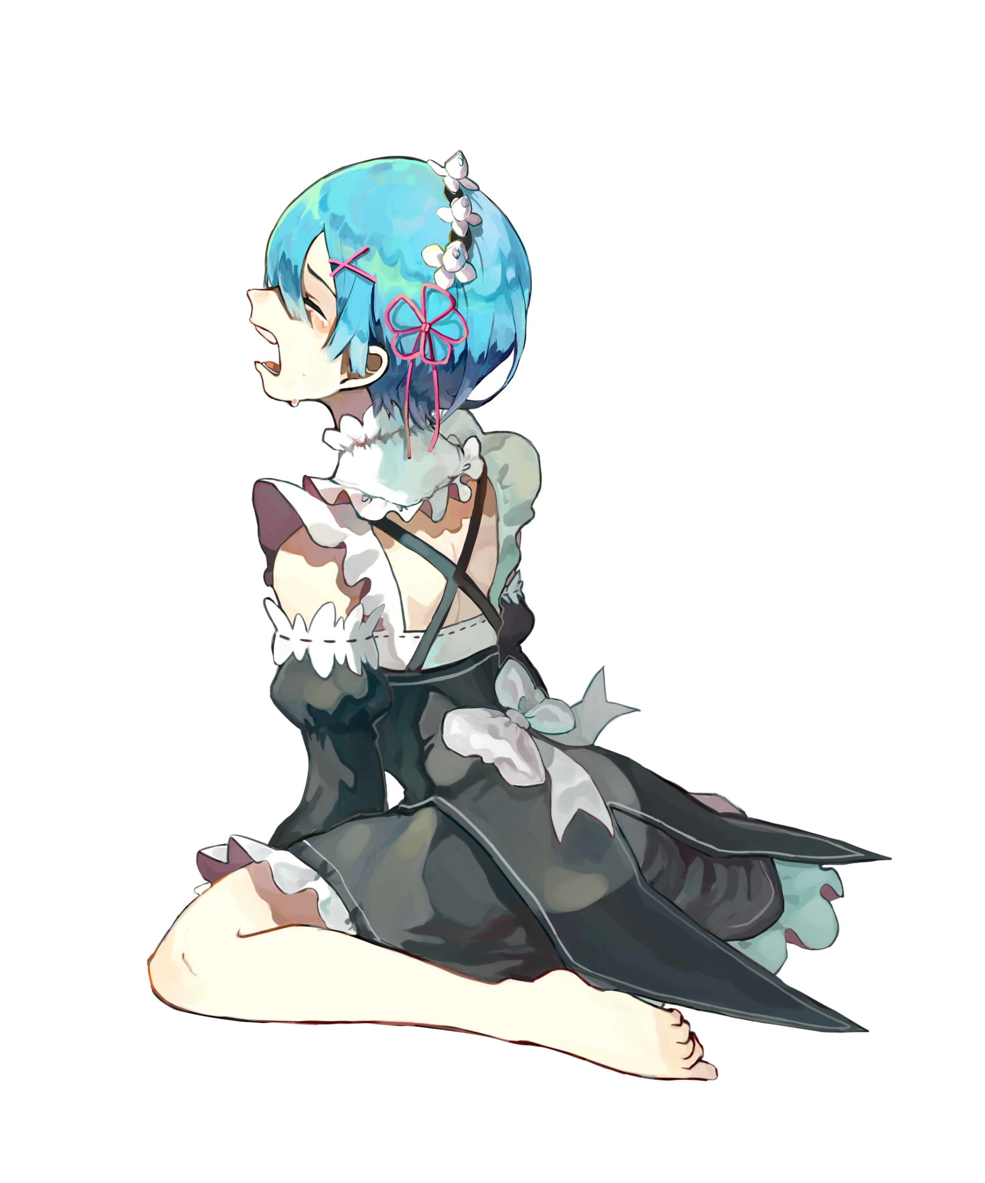 Download Crying Blue Hair Maid Rem (Re:ZERO) Anime Re:Zero - Starting ...