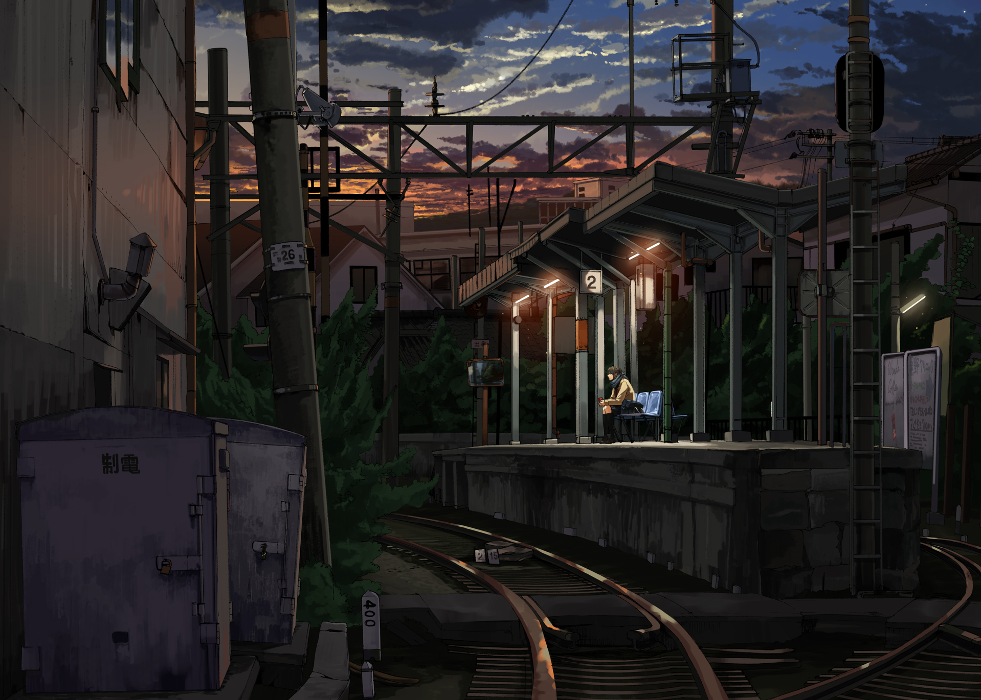 Download Anime Train Station Image