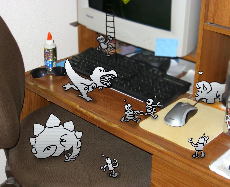 Artistic Dinosaur Adventures on My Desk