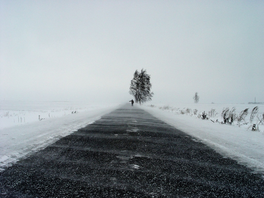 Download Winter Snow Man Made Road Image