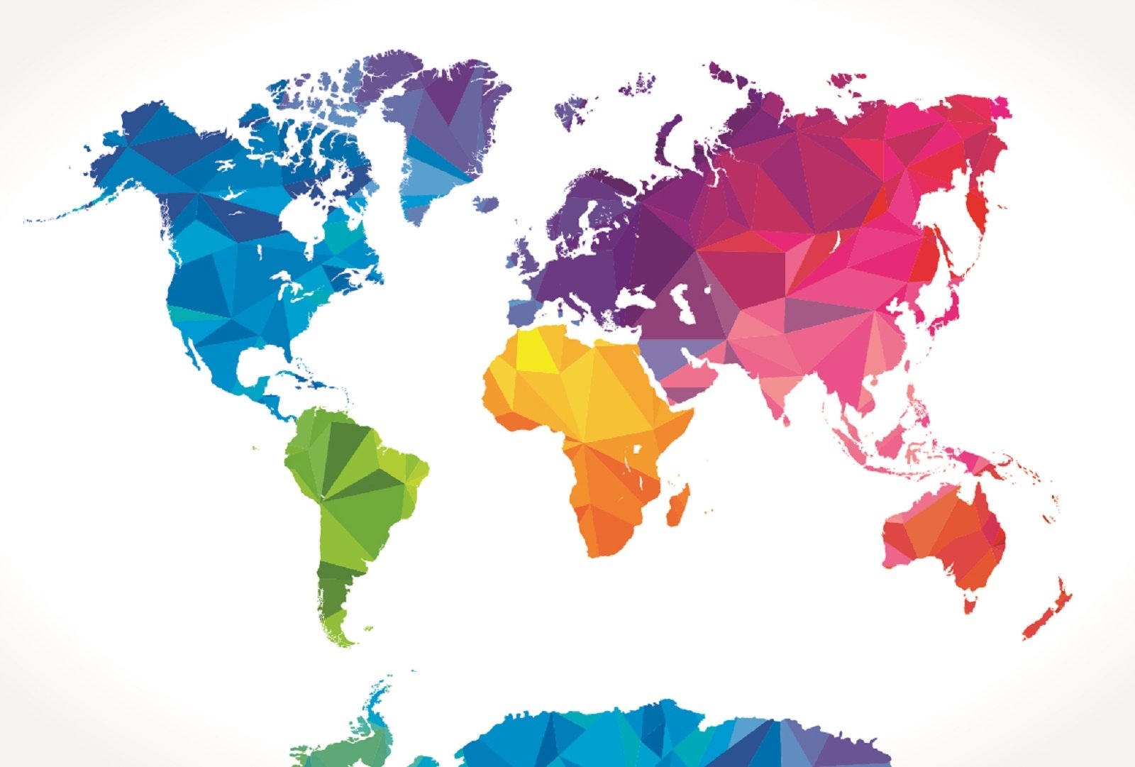 Geometric World Map: A Colorful Global Mosaic