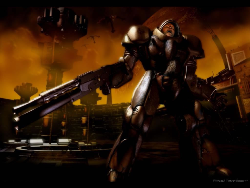 Epic Space Marine from Starcraft: A Video Game Icon