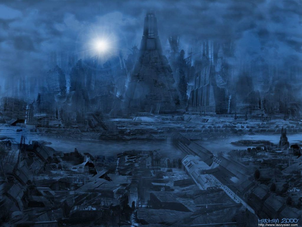 Dark Sci-Fi City: A Dystopian Vision