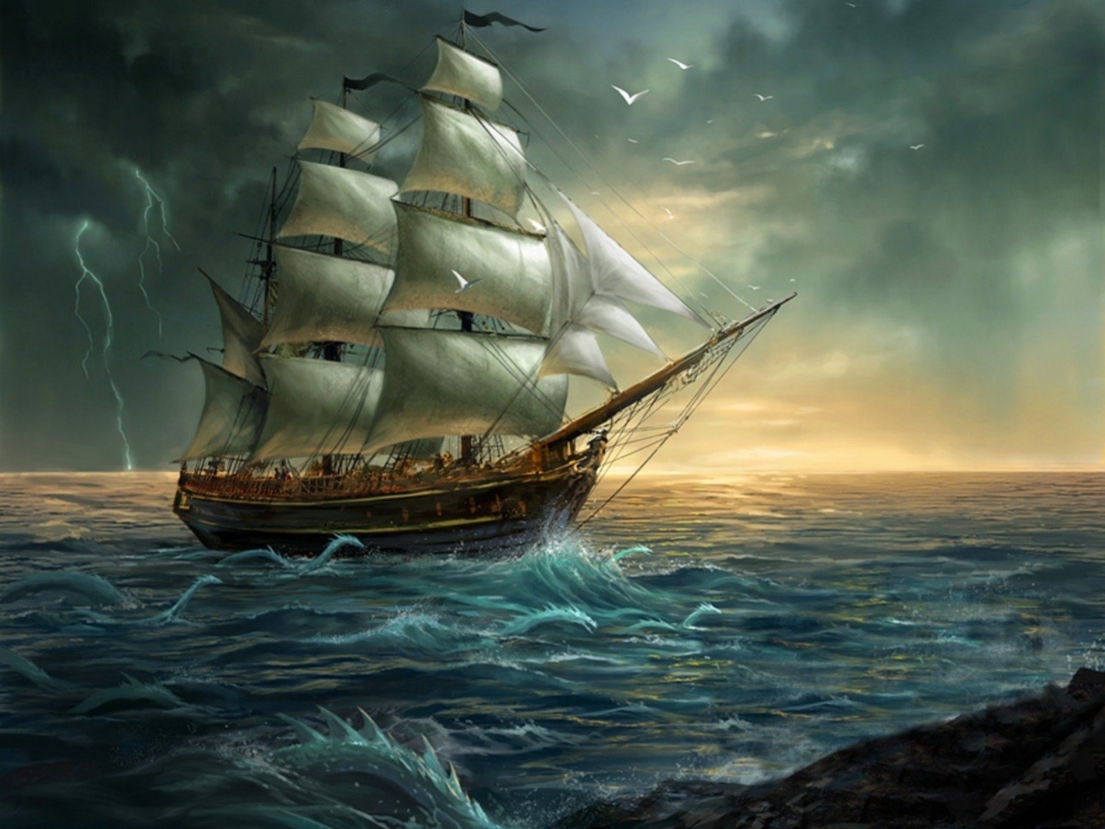 Download Ocean Fantasy Ship Image