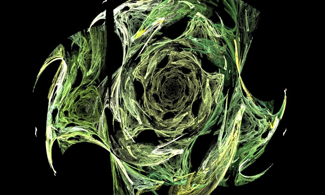 Abstract Green CGI: Dynamic Shapes in Motion