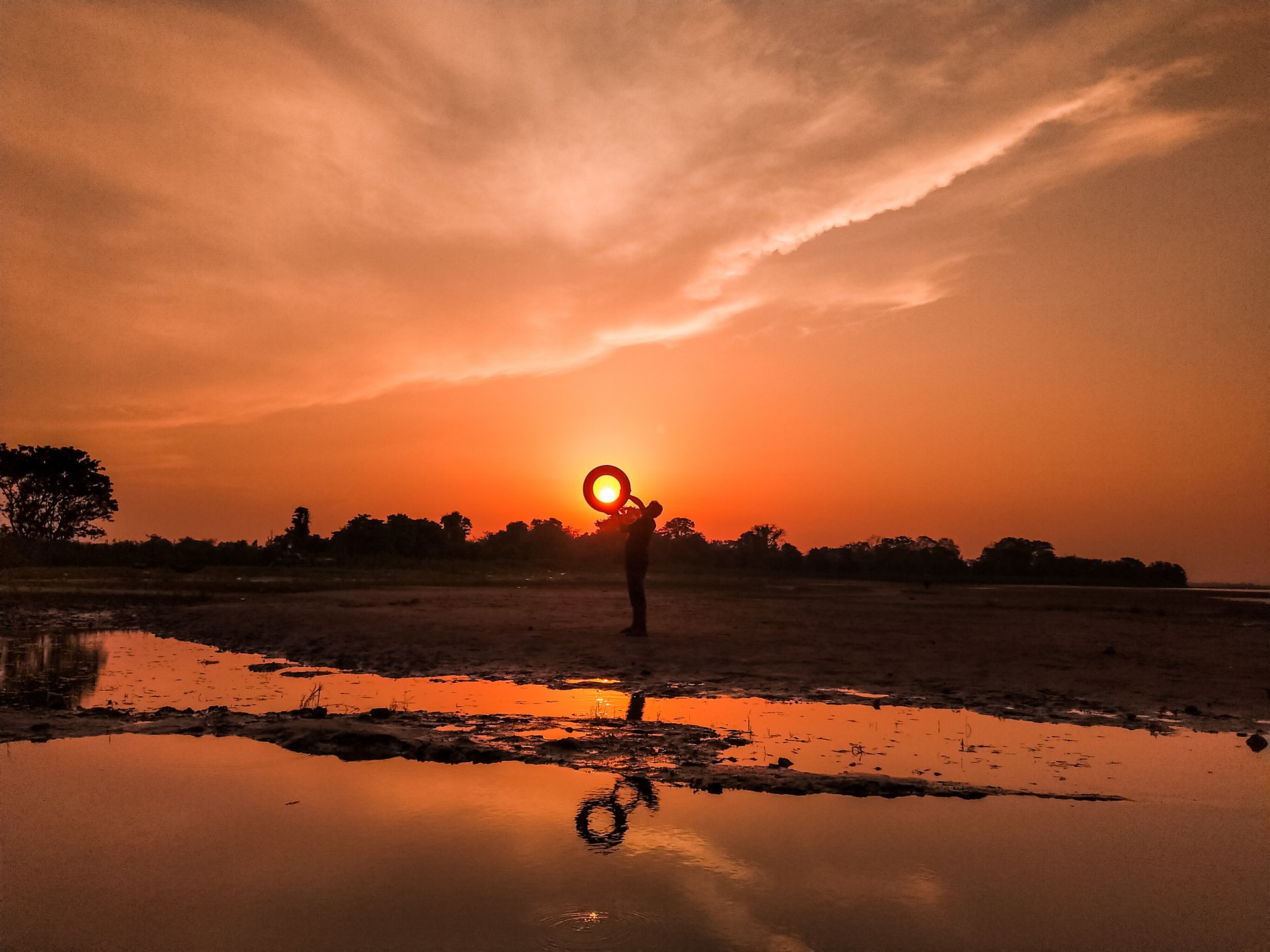Download Reflection Sun Photography Sunset Image by Biswa890