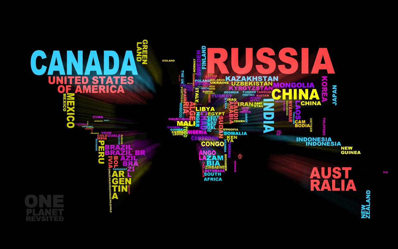 Vibrant Word Map of the Global Nations