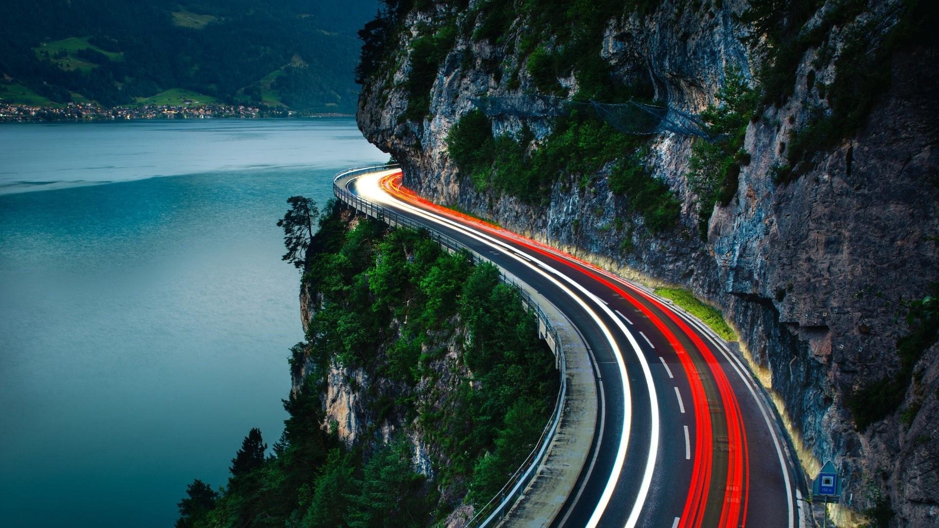 Download Cliff Man Made Road Image