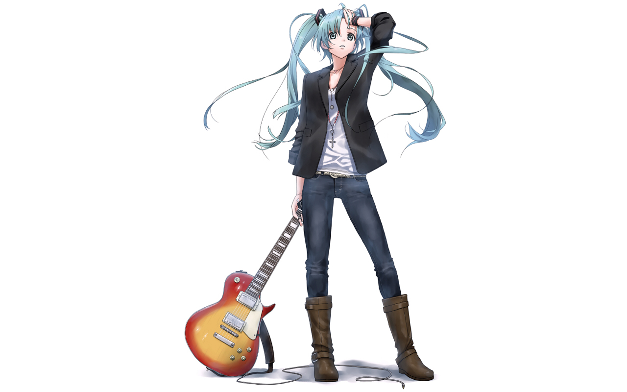 Download Guitar Hatsune Miku Anime Vocaloid Image