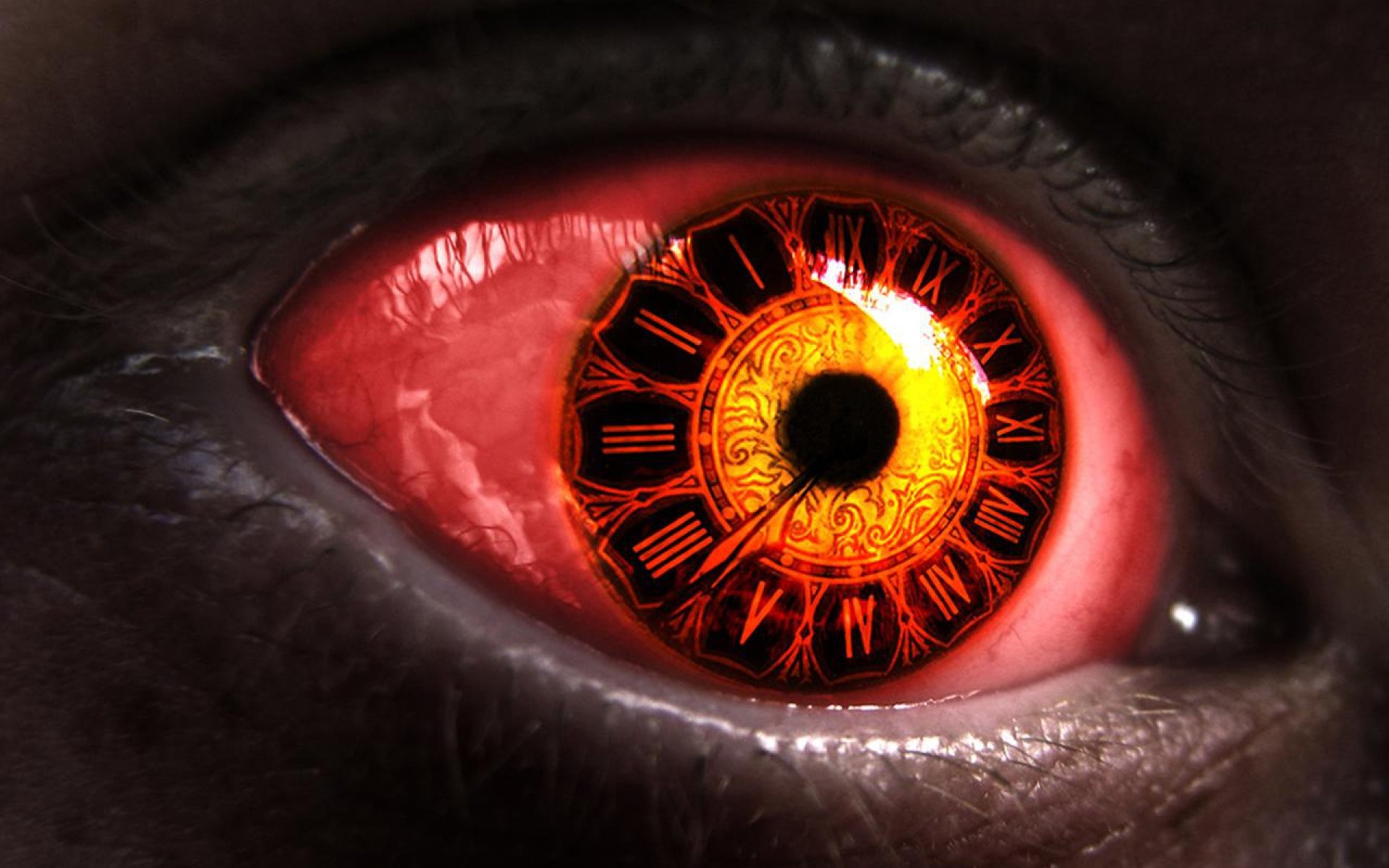 Fiery Clockwork Eye: A Digital Art Masterpiece