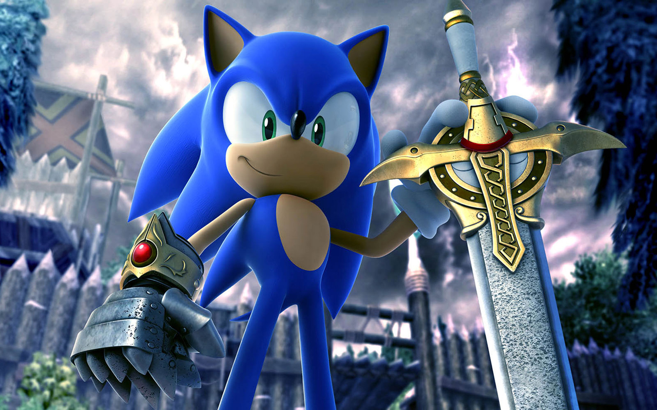Sonic the Hedgehog with Sword in Sonic and the Black Knight