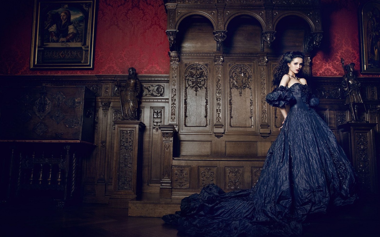 Elegant Model in a Regal Setting