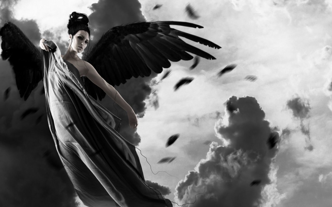 Shadowed Wings: The Enigmatic Fantasy Angel