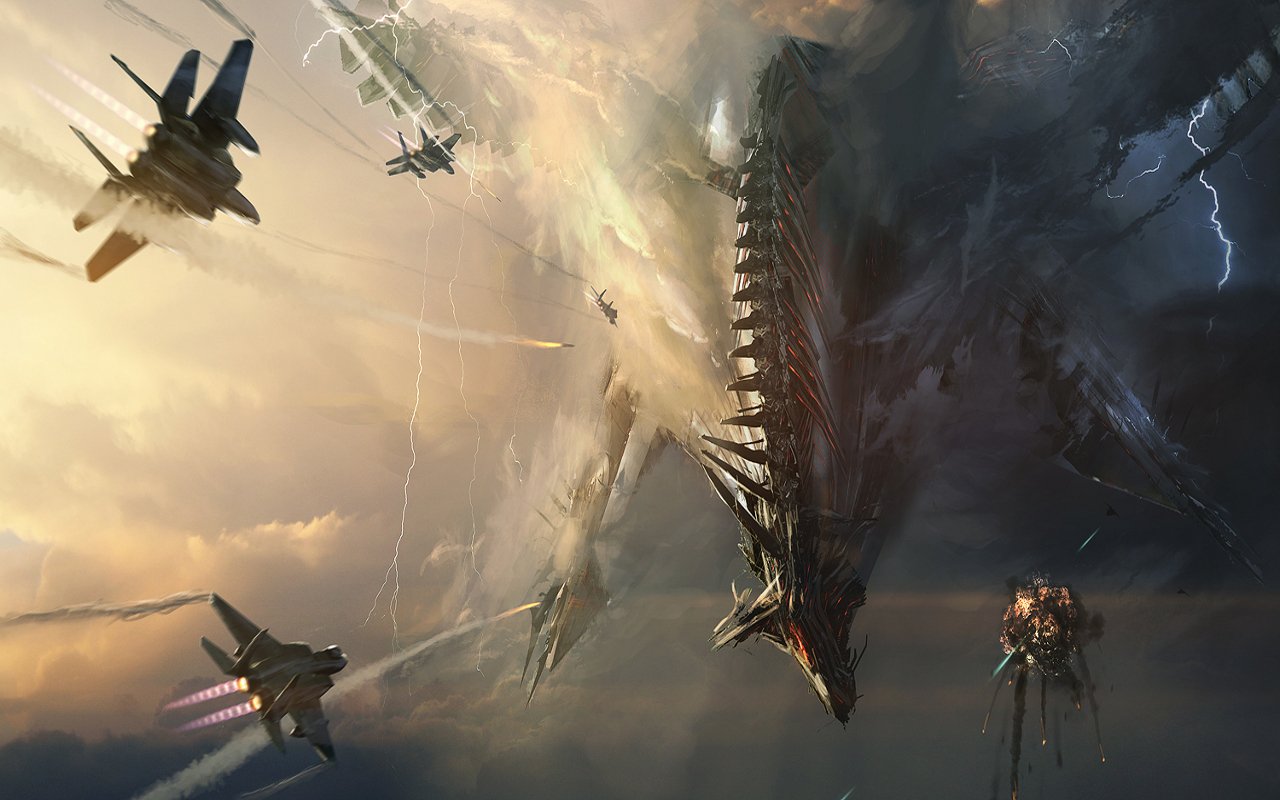 Futuristic Jet Fighters Engage in Epic Sci-Fi Battle
