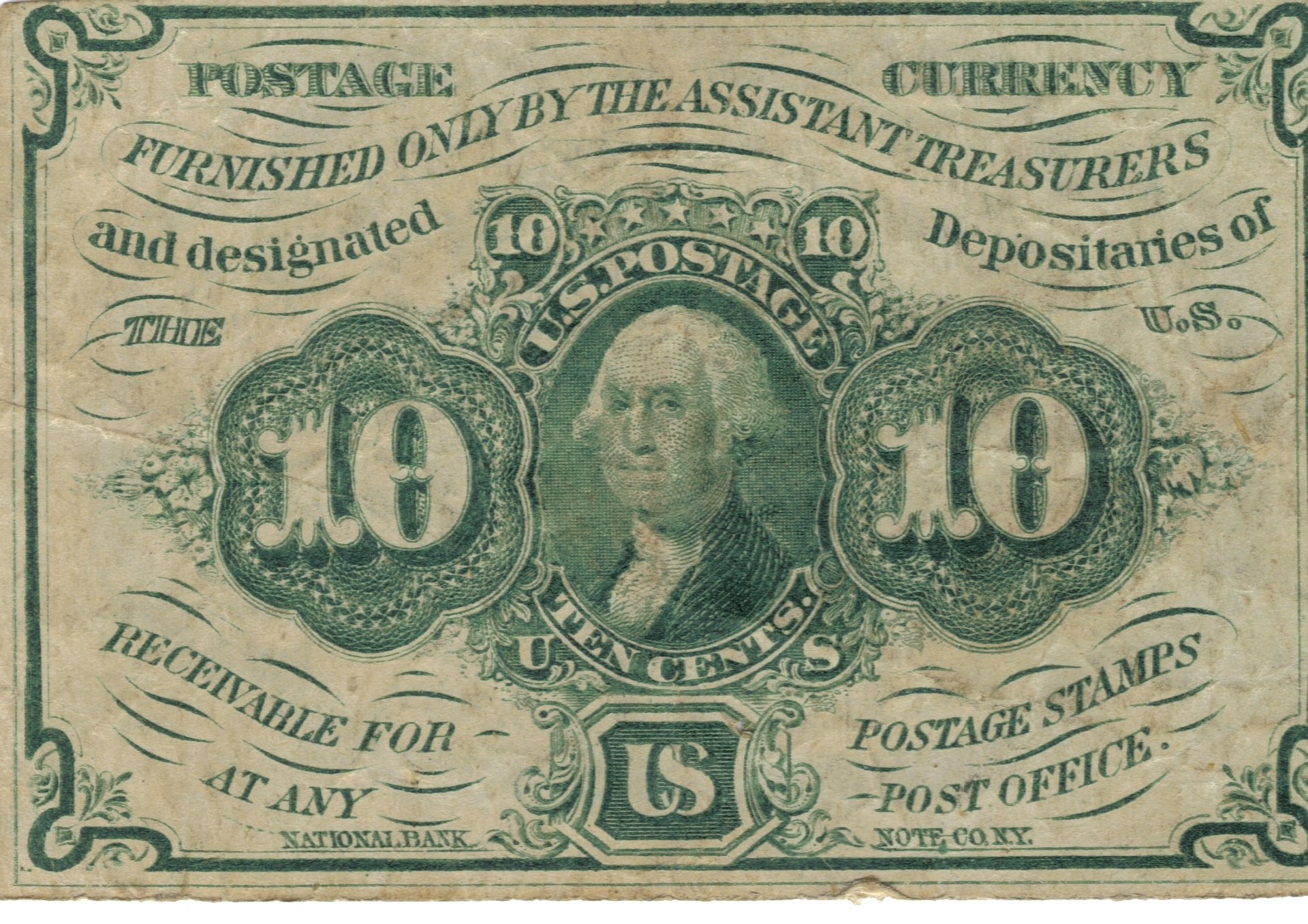 Historic Currency: Vintage US Ten-Cent Money Note