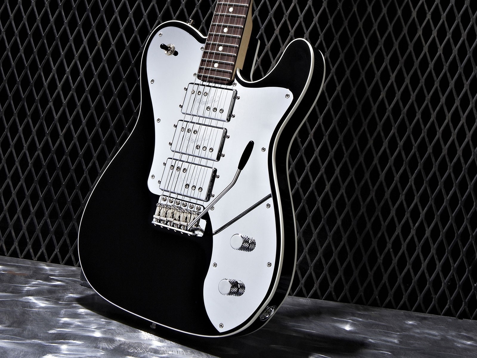 Striking Black Guitar: A Harmony of Music
