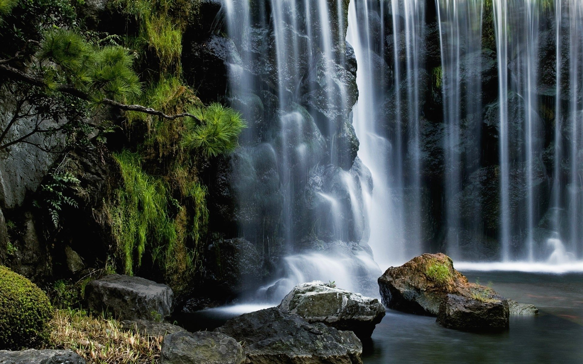 Serene Waterfall in Nature's Embrace