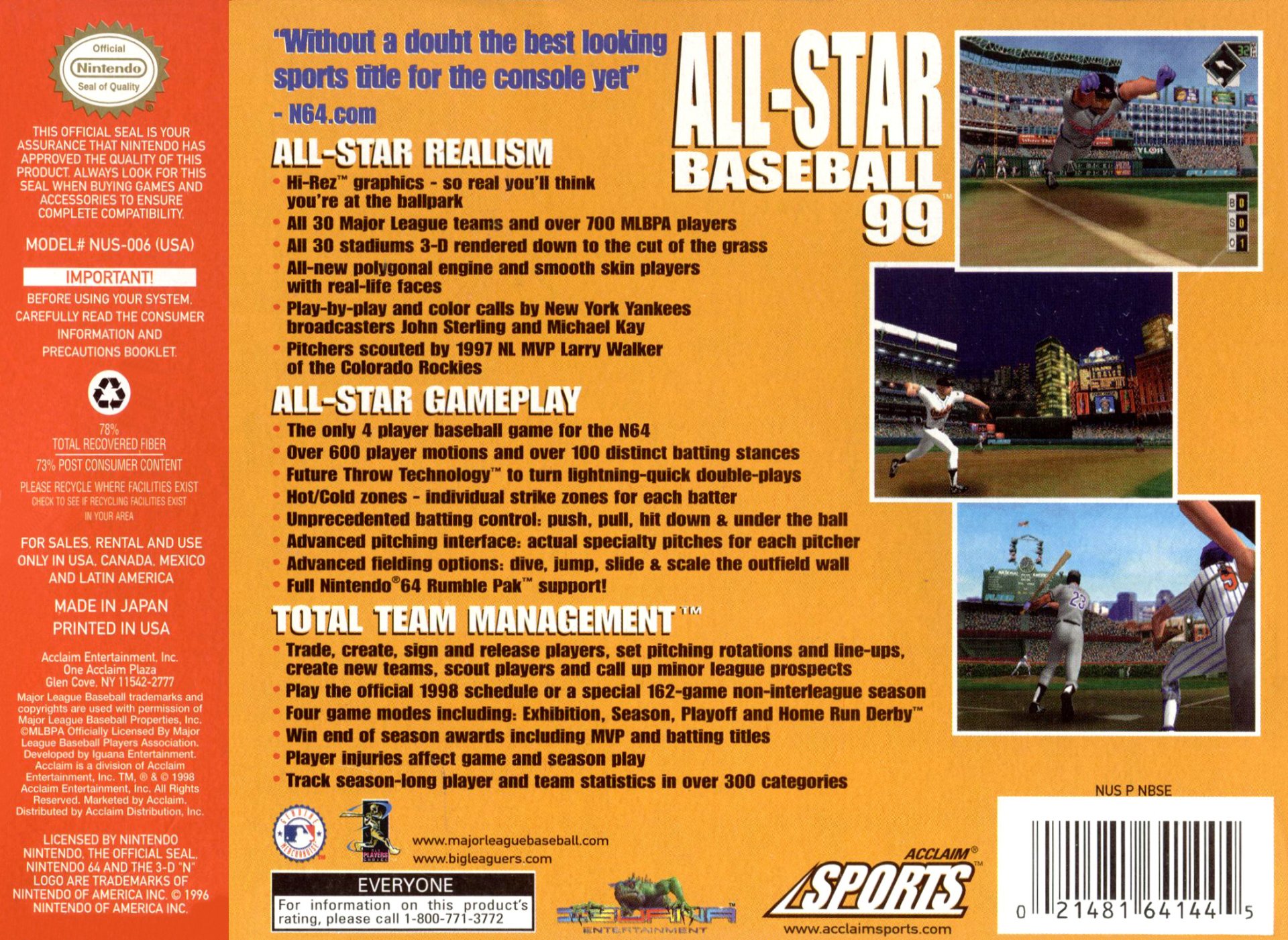 Download Video Game All-Star Baseball 99 Image