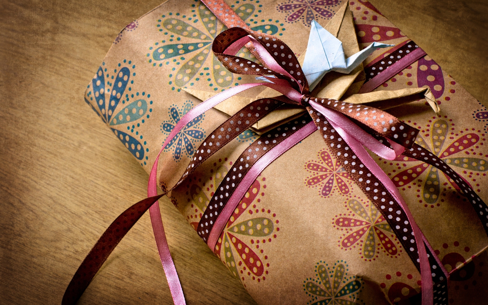 Charming Wrapped Gift with Artistic Flair