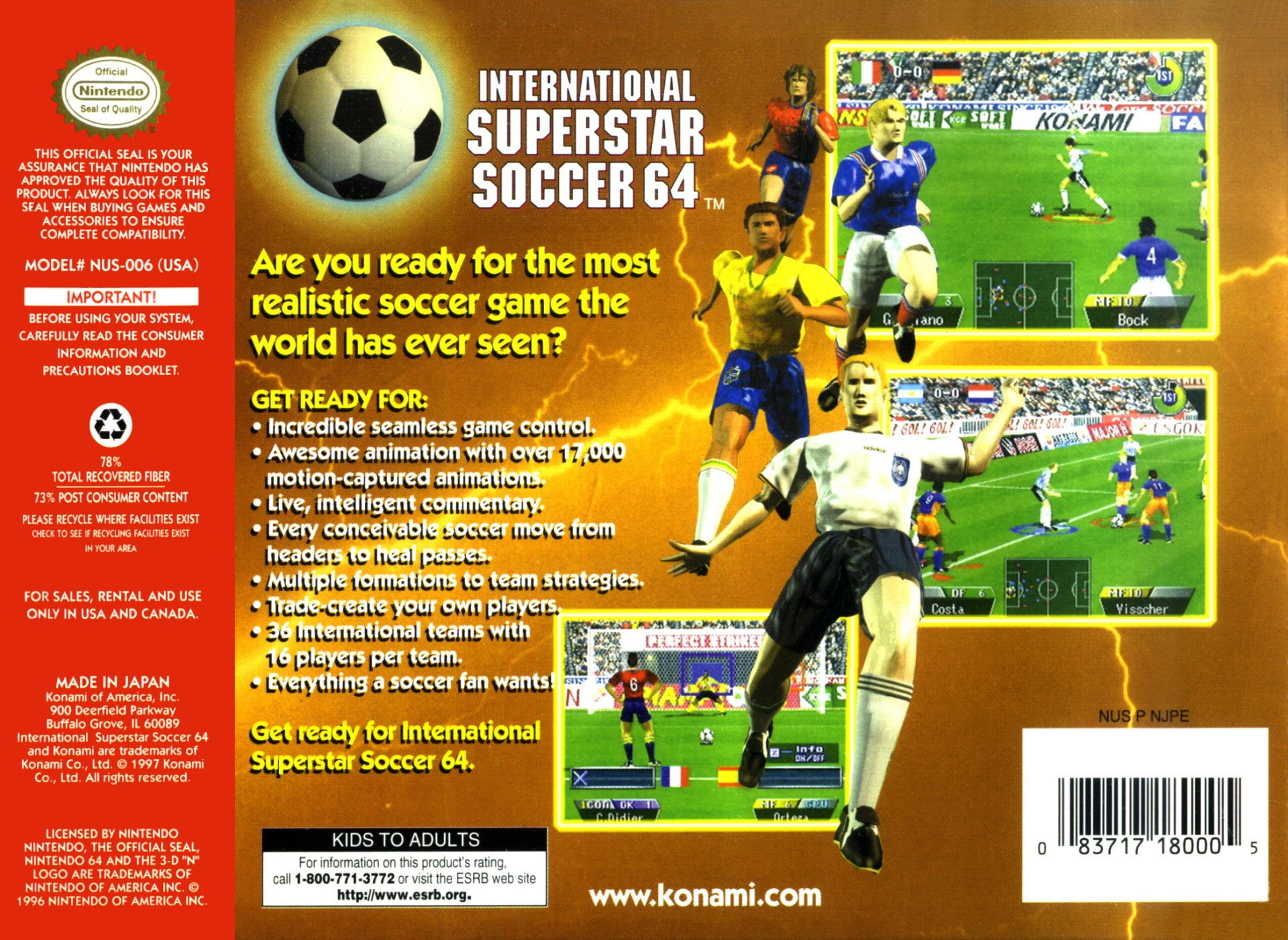 Download Video Game International Superstar Soccer 64 Image