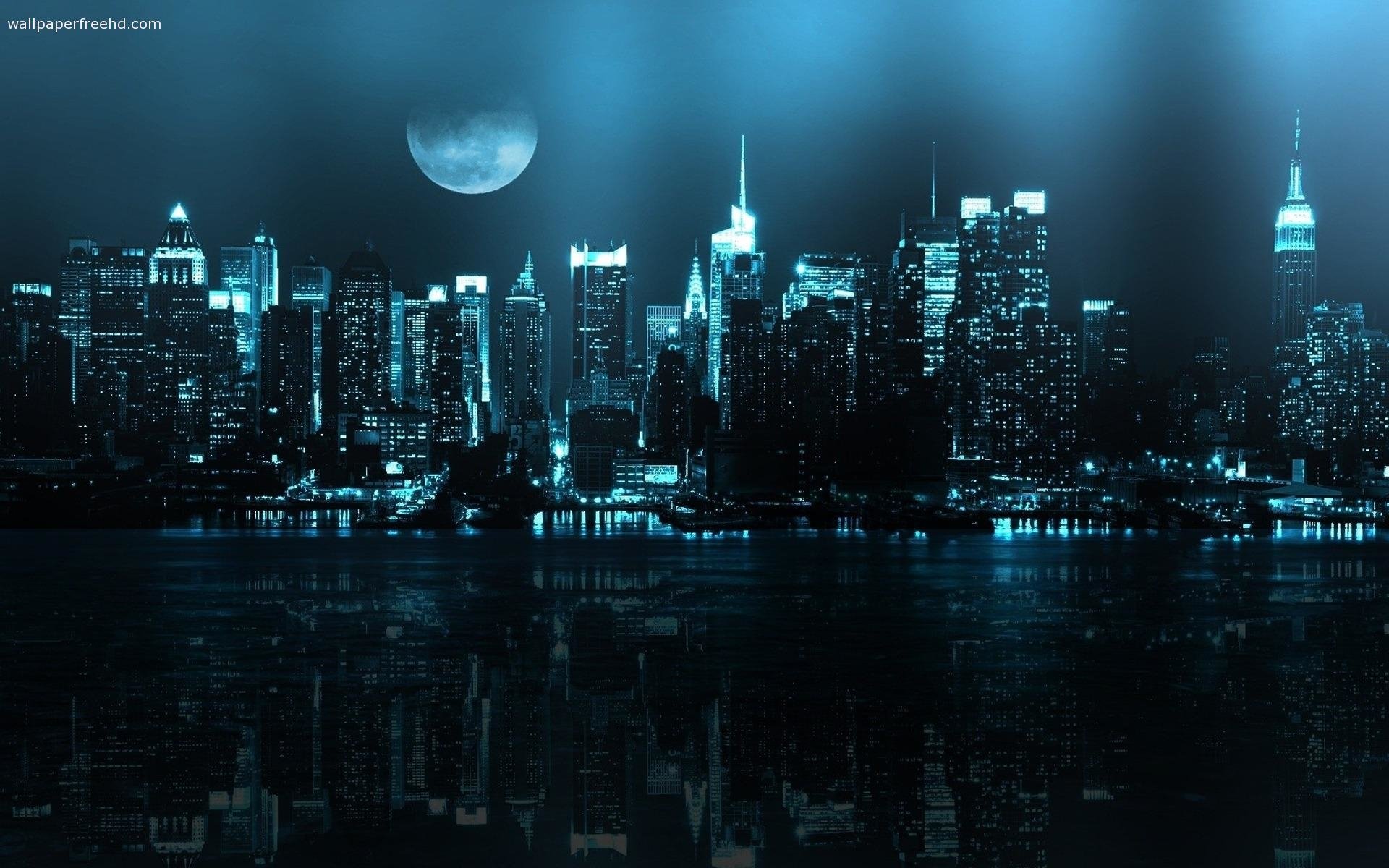 Artistic Cityscape by Moonlight